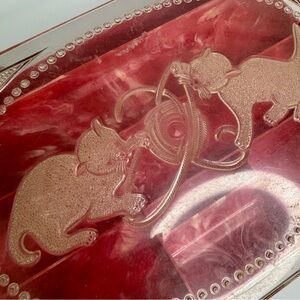 Vintage | Storage & Organization | Cat Kitten Sewing Jewelry Box Red ...